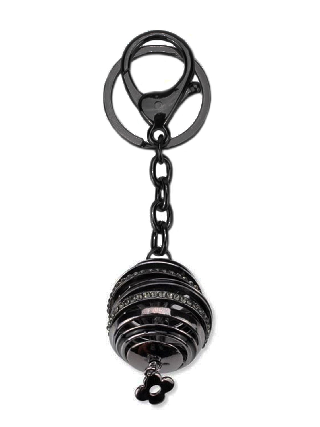 Fashion Gunmetal Black Crystal Layered Colossal Sphere Keychain ...
