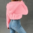 Aellinatey Cropped Fleece Jackets for Women Fashion Zip Up Plush Sherpa ...