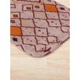 Boho Moroccan Pattern Bath Mat, Vintage Geometric Abstract Bathroom Rug ...