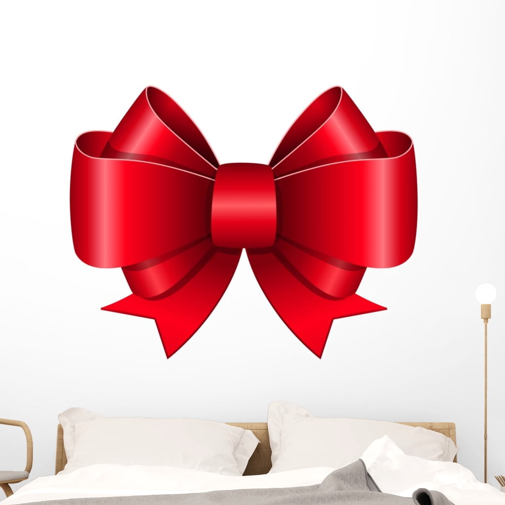 Red Bow Symbol Wall Decal by Wallmonkeys Peel and Stick Graphic (48 in ...