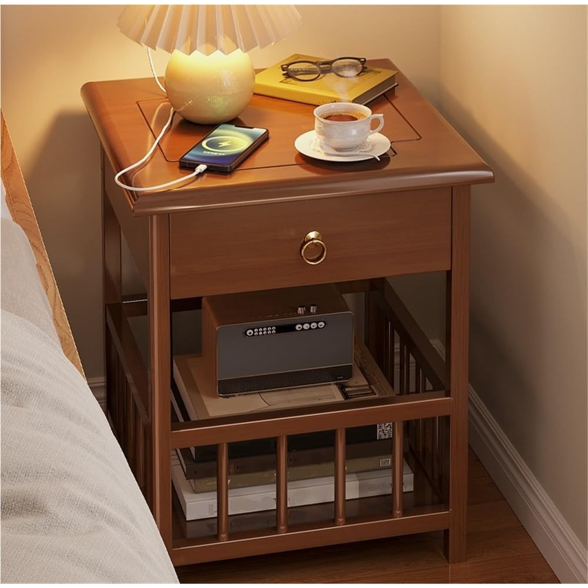 Click here for Nobrand Modern Simple Bamboo Wood Bedside Table  D... prices