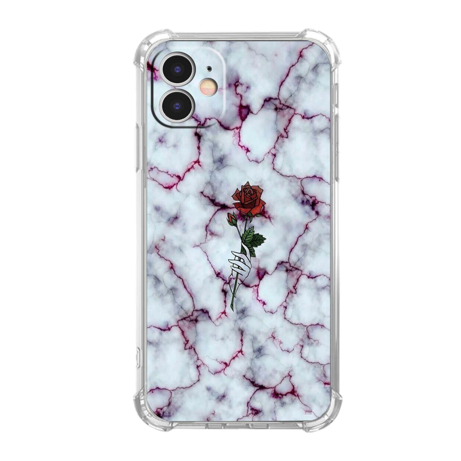 Marble Flower Case for iPhone 12,Aesthetic Art Design Pattern Soft Full ...