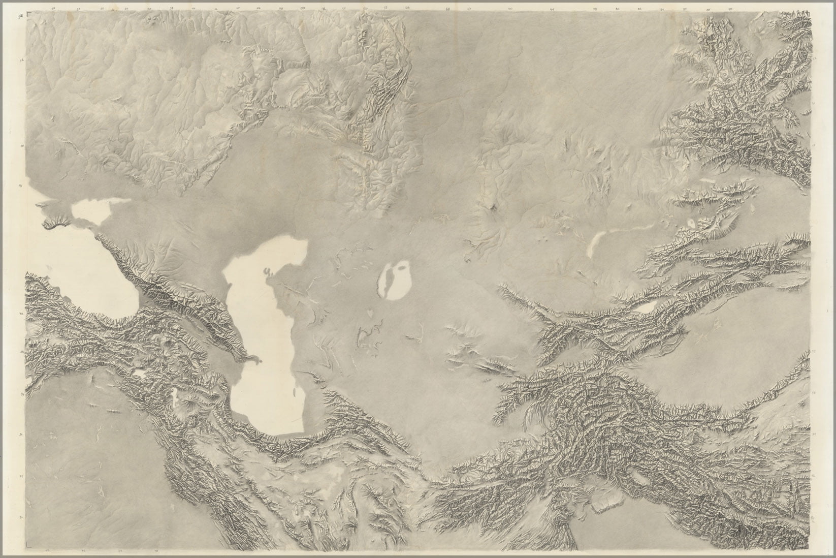 24"x36" Gallery Poster, cia terrain map of Central Asia - Walmart.com