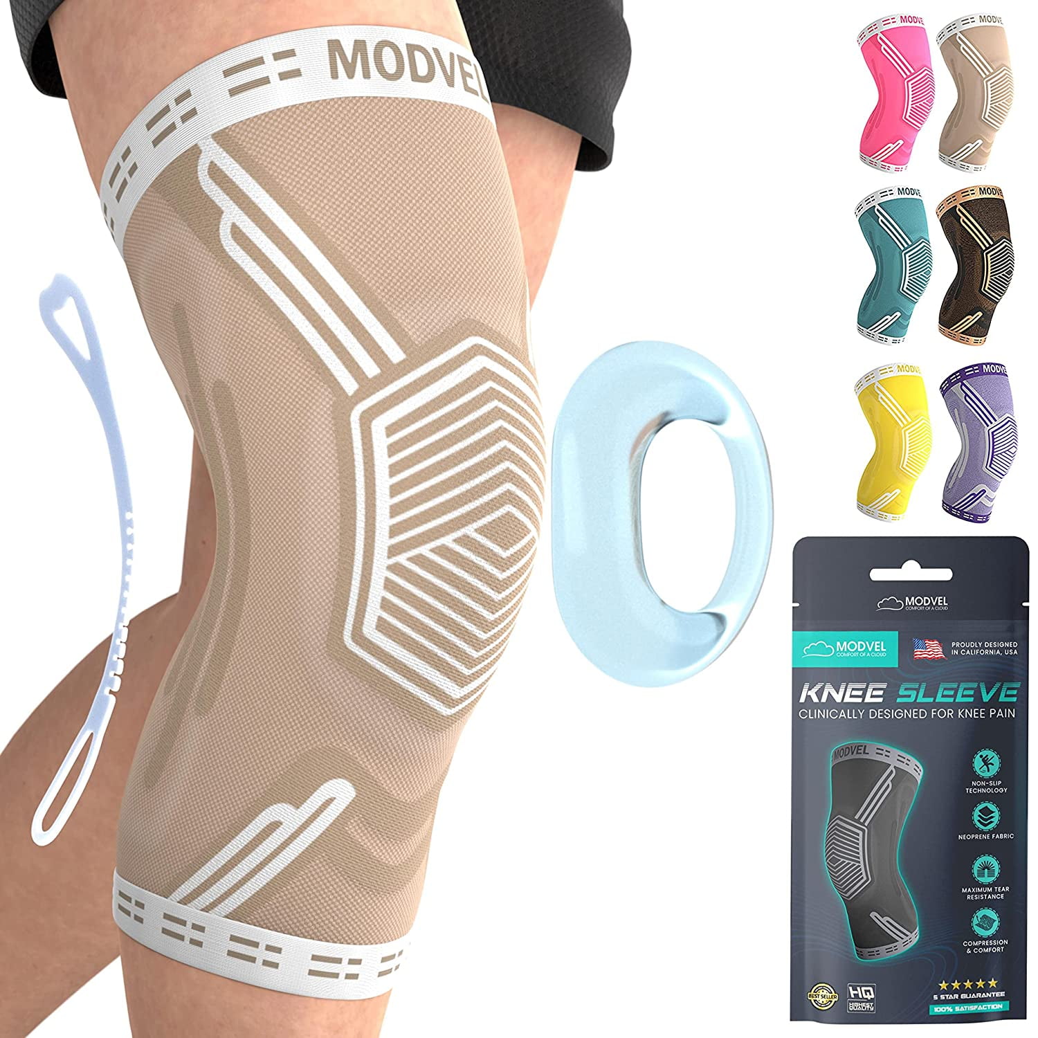 MODVEL Knee Braces for Knee Pain, Knee Sleeve For Running - Leg Brace ...