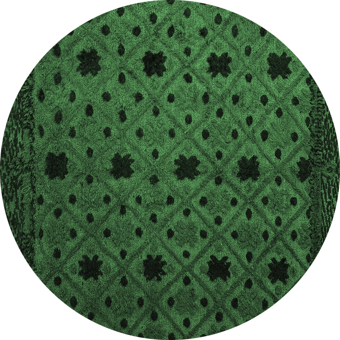 Ahgly Company Indoor Round Abstract Emerald Green Modern Area Rugs, 8 ...