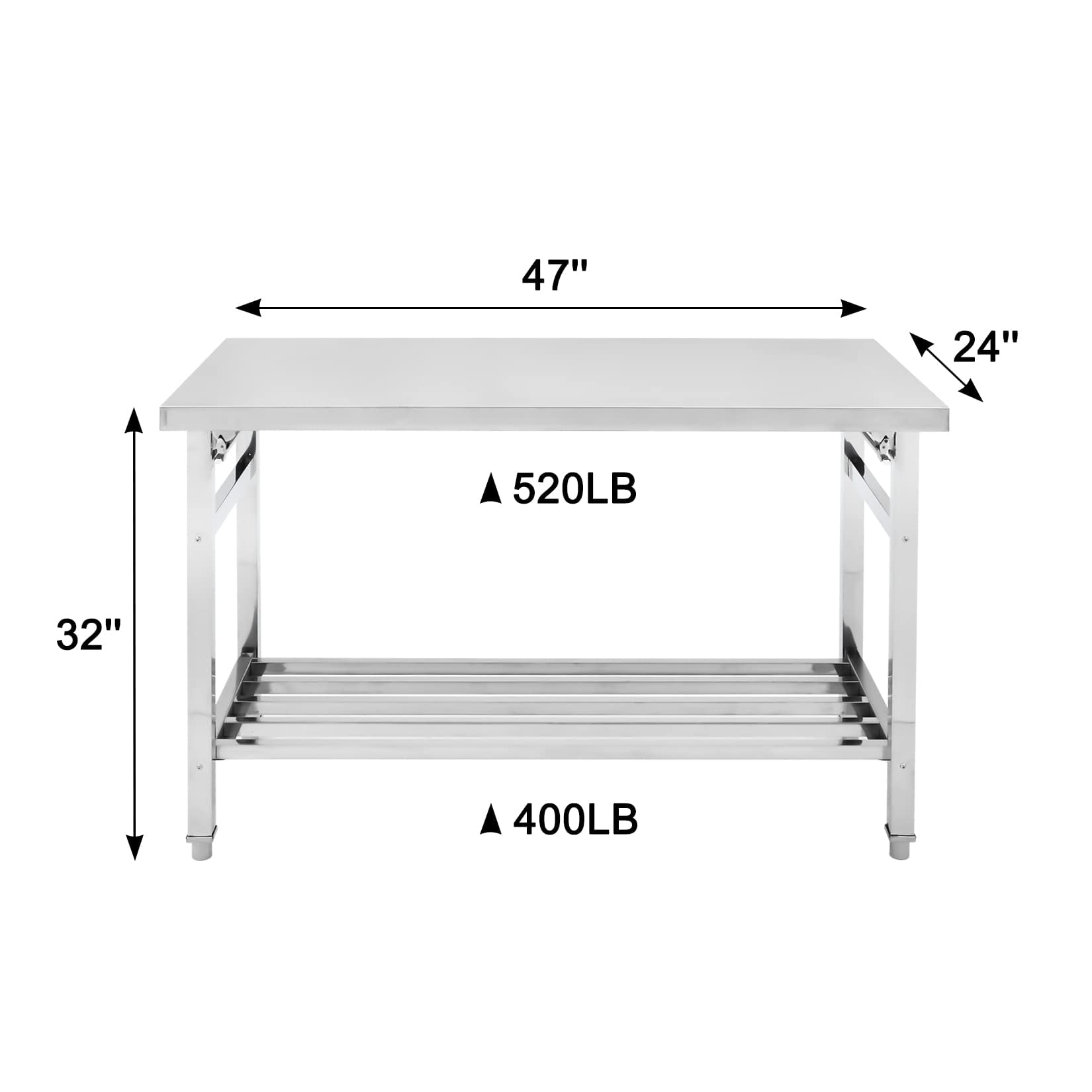 Stainless Steel Work Table 48x24 Inch,Folding Australia | Ubuy