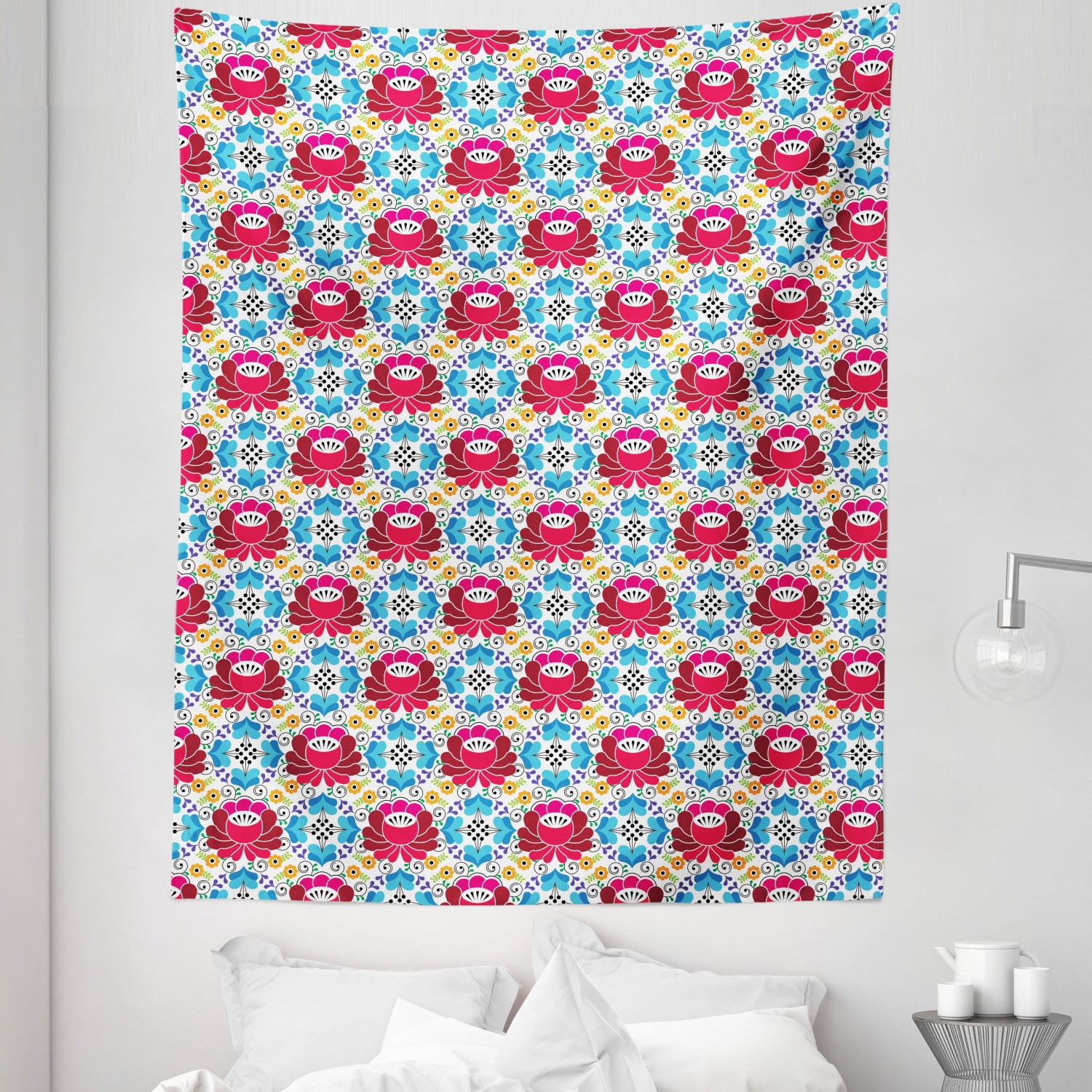 Colorful Tapestry, Slavic Culture Russian Folk Pattern Floral Petals ...