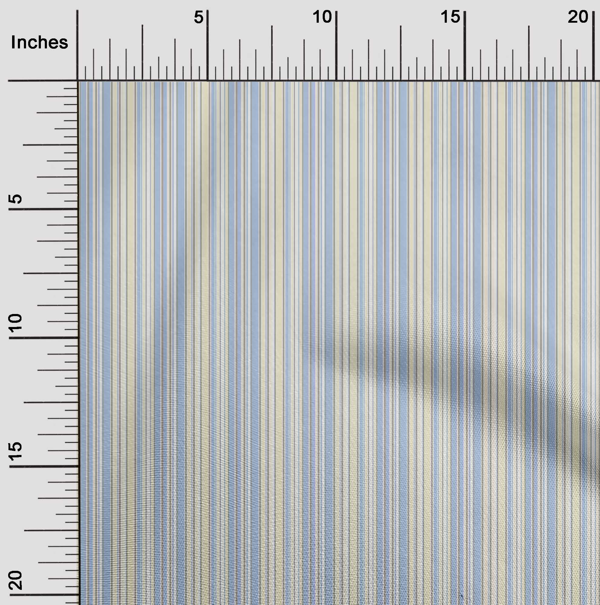 oneOone Cotton Poplin Fabric Multicolor Stripe Print Fabric By The Yard ...