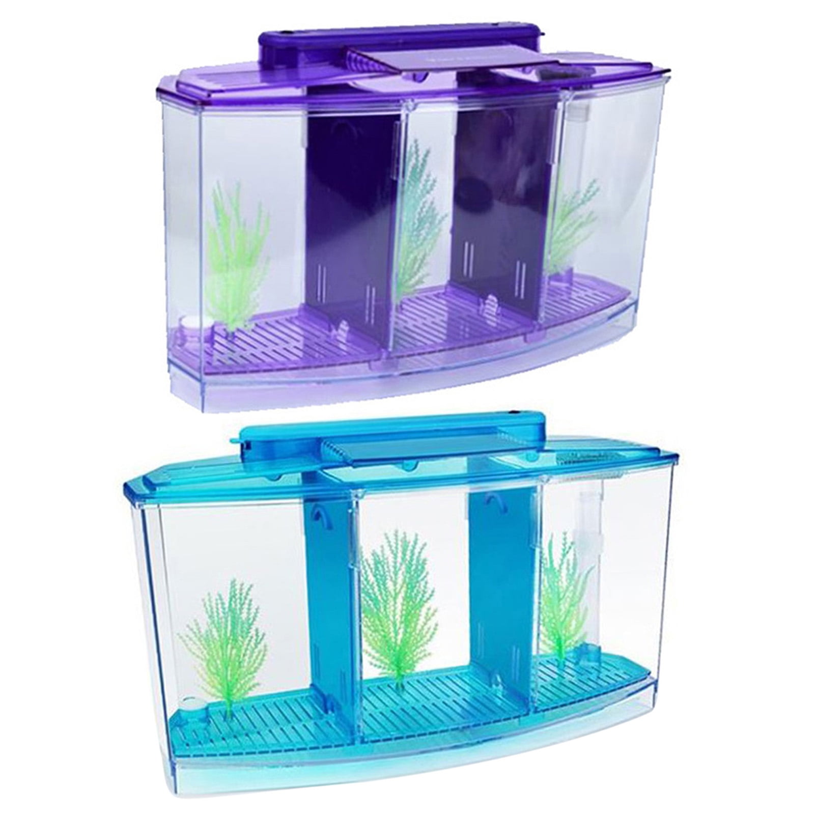 Buy SPRING PARK Multifunctional LED Light Betta Aquarium Acrylic Fish Tank Box Separate Breeding ...