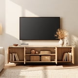 WAMPAT Modern TV Stand for 80 inch TV, Entertainment Center with 4 Door ...
