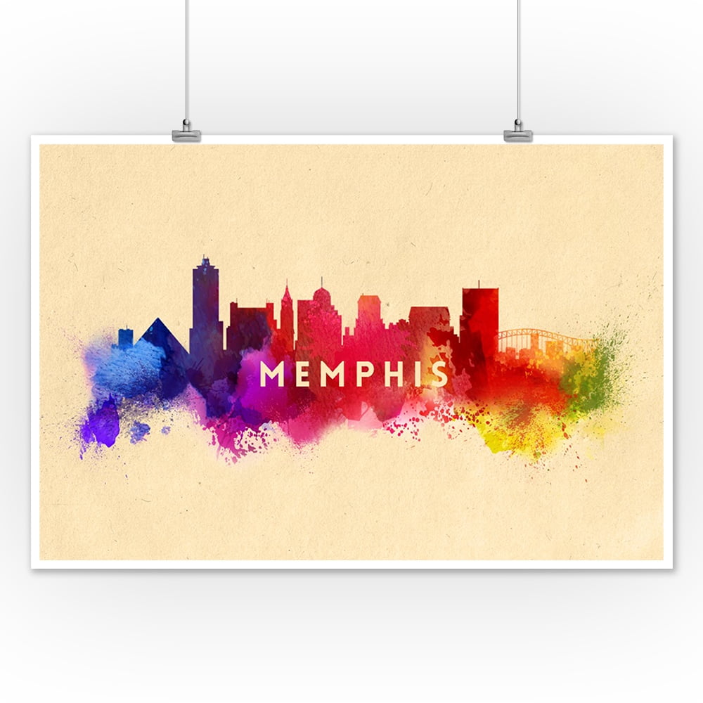 Memphis Tennessee Skyline Abstract Lantern Press Artwork 12x18