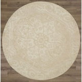 Mohawk Home Francesca Farmhouse Round Area Rug, Cream, 8' x 8 ...