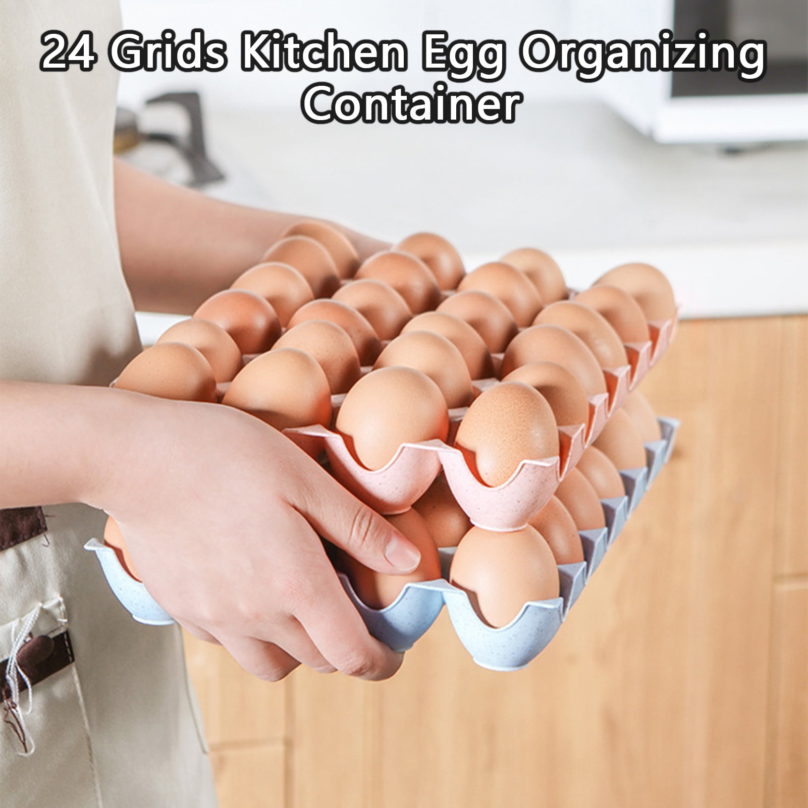 Stackable Egg Storage Box with 24 Compartments, Anti-Impact and Anti ...