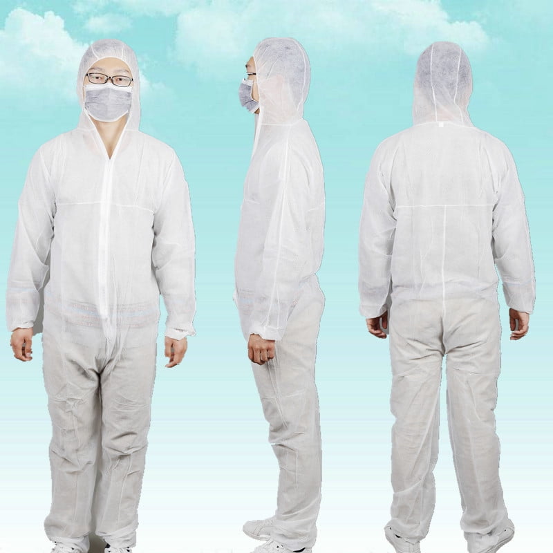 Disposable Elastic Thick Coverall Suit with Hood Head to Toe Protection ...