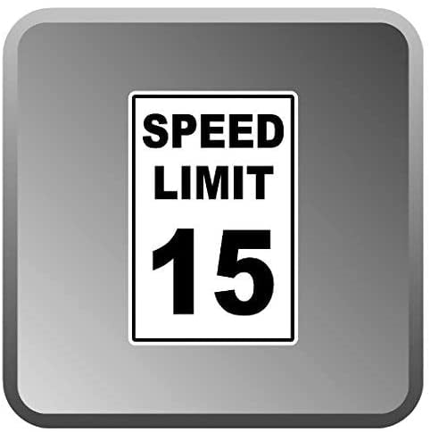 3 Pack - Reflective 15 MPH Speed Limit Sticker Decal (x3 3" Decals ...