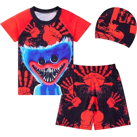 Boys Poppy Playtime Bathing Suit Toddler Kids Sausage Monster Two Piece ...