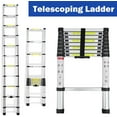 Bowoshen 8.5Ft Adjustable Extendable Aluminum Folding Ladder, Heavy ...