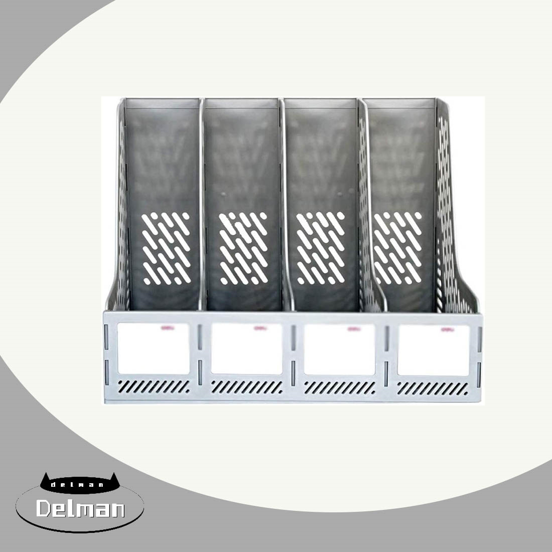 File Folder Rack Desktop File Organizer Vertical File Rack Gray/Black ...