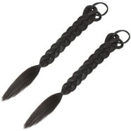 32 inch Long Braided Ponytail Extension with Hair Tie Black Straight ...