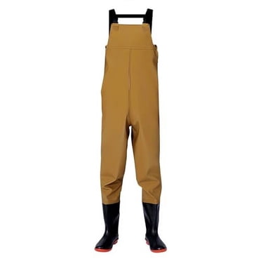 PVC Fishing Chest Waders for Men with Boots, Waterproof Bootfoot Waders ...