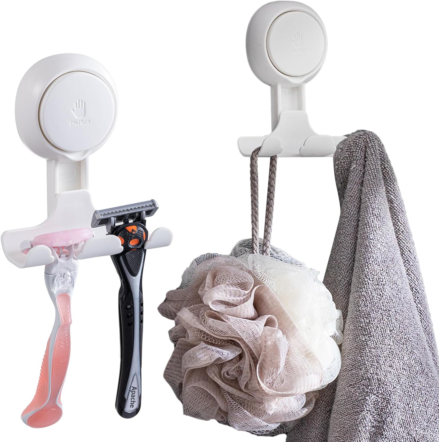 Razor Holder for Shower Suction Cup 2 Packs, Heavy Duty Reusable Vacuum ...