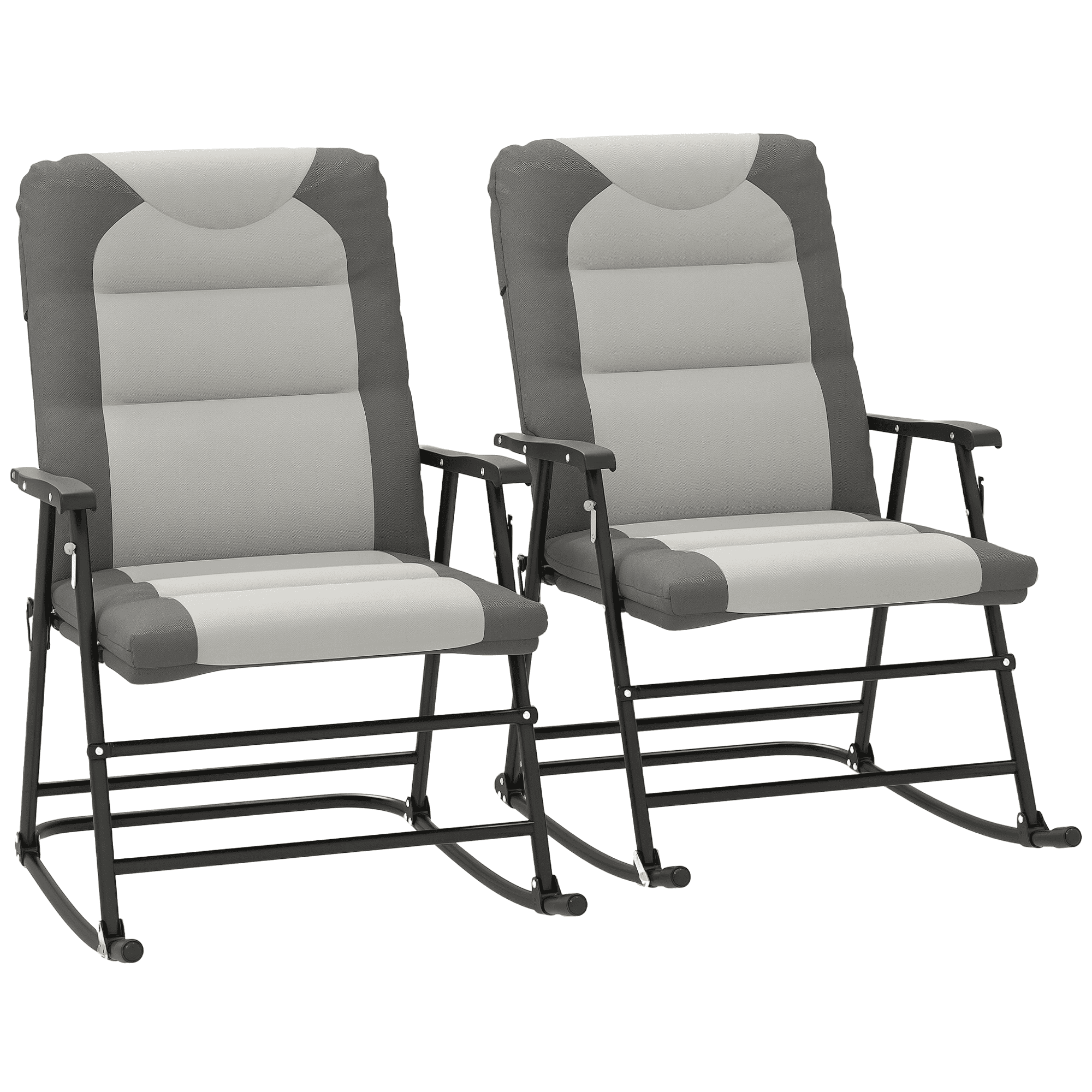 Outsunny 2pc Patio Foldable Rocking Chair Set, Light Grey - Walmart.ca