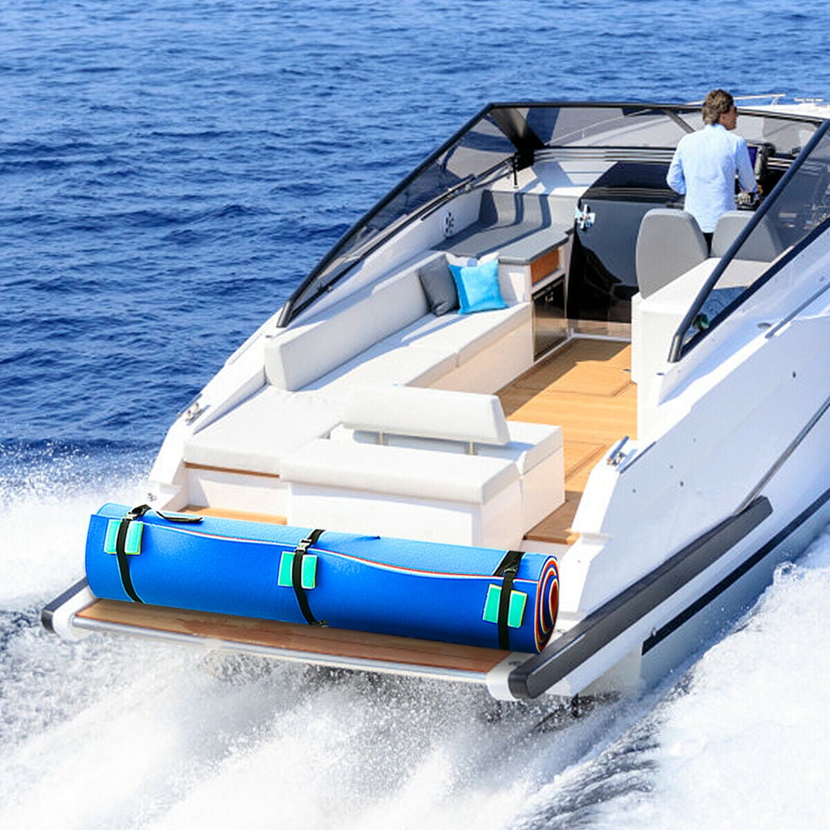 Gymax 3 Layer Water Mat Floating Pad Island Water Sports Recreation ...