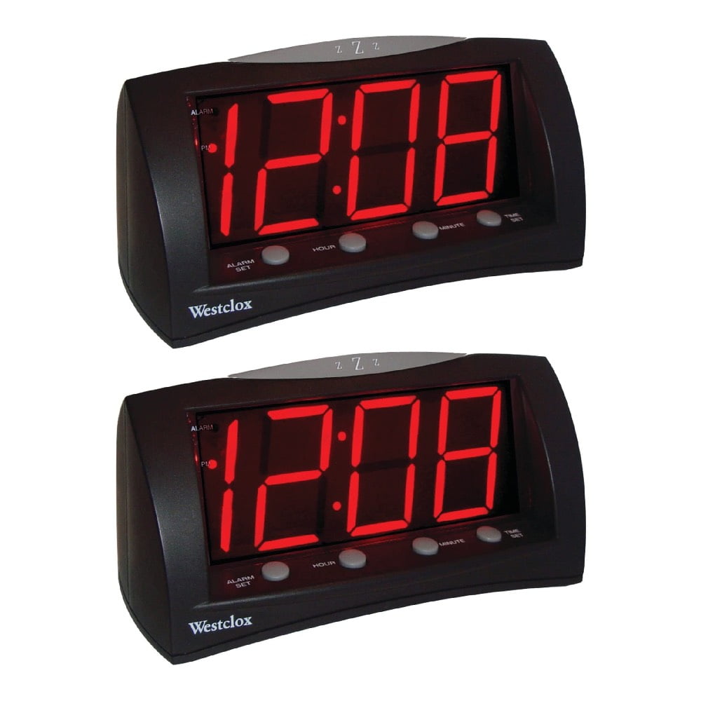 Westclox Alarm Clock Large Red LED Numbers Oversized Snooze Button ...