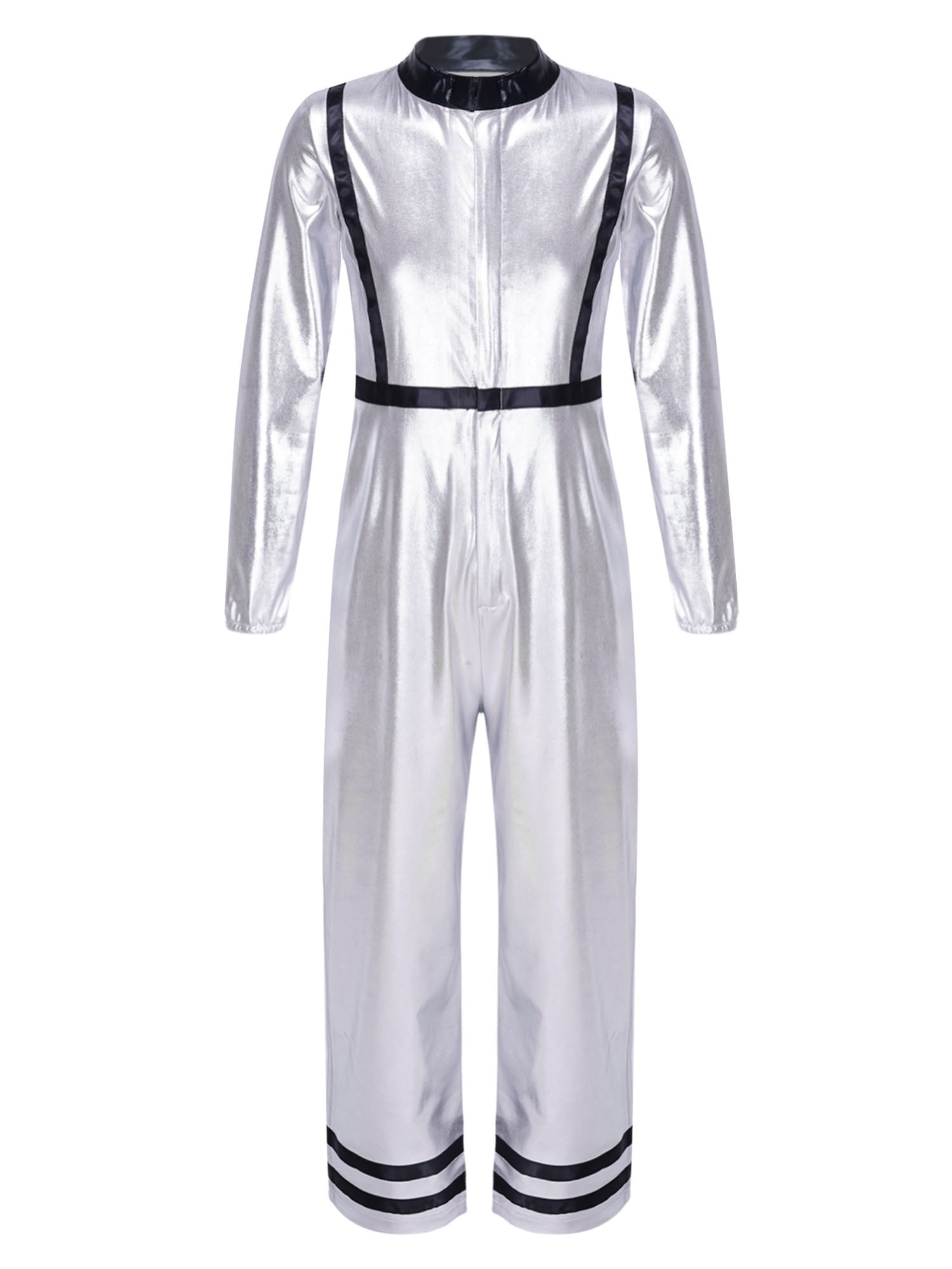 YIZYIF Girls Halloween Astronaut Cosplay Costume Long Sleeve Metallic ...