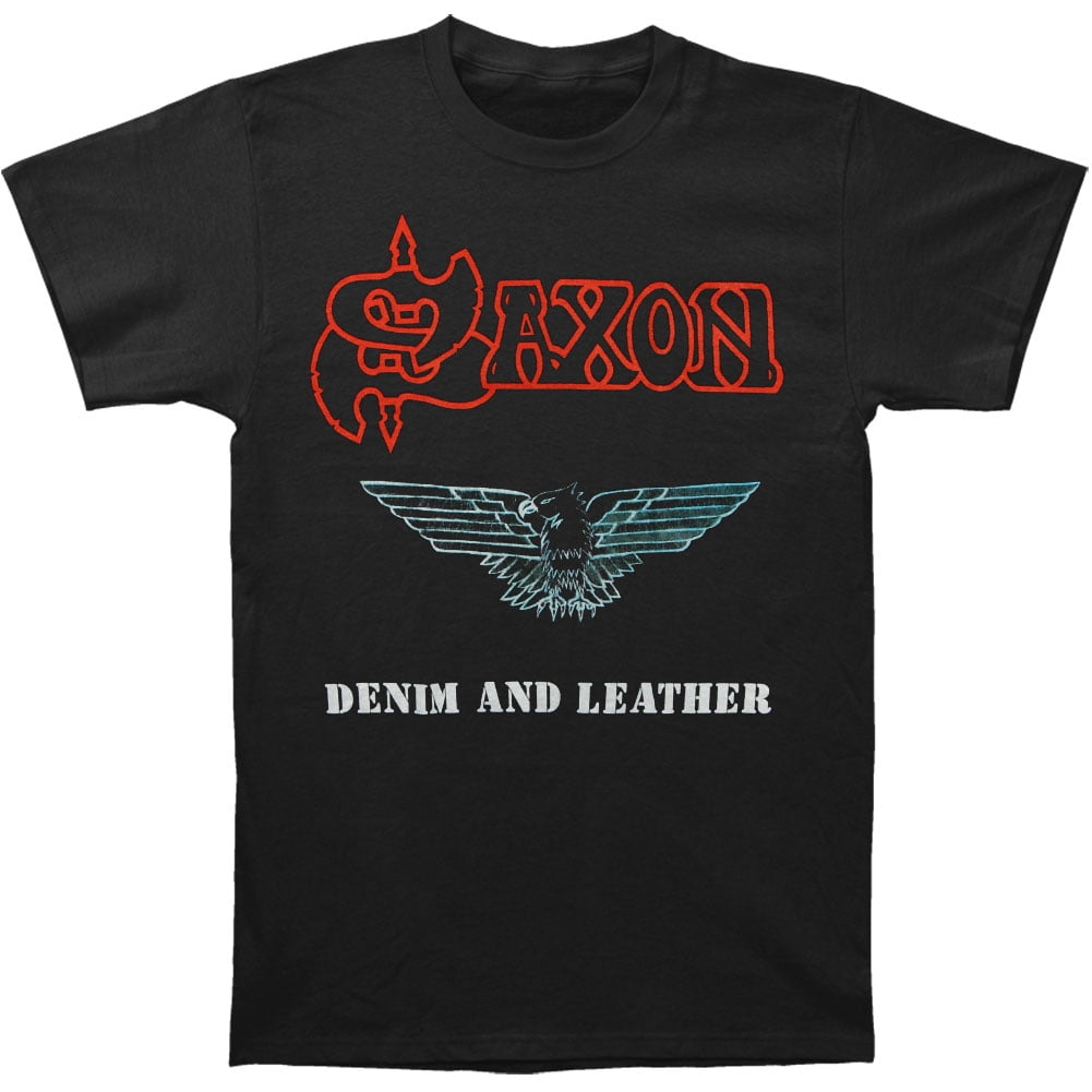 Saxon - Saxon Men's Denim And Leather T-shirt Black - Walmart.com Saxon - Saxon Men's Denim And Leather T-shirt Black - Walmart.com