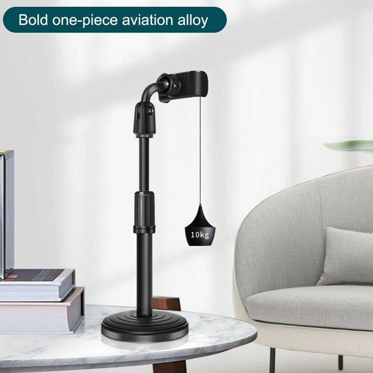 Cooligg 360 Adjustable Desktop Cell Phone Stand Stabilize Stand Holder for Mobile Phone All Size Black