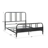 Weston Home Leona Metal Spool Full Bed, Black - Walmart.com