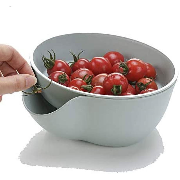 Colander- Kitchen Strainer , Large Plastic Washing Bowl Detachable ...