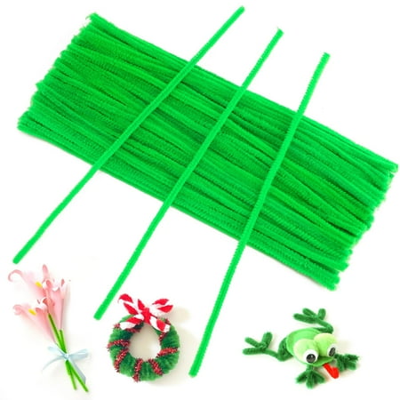 Pipe Cleaners Green - 100 PCS Chenille Stem for Arts and Crafts - 6mm ...