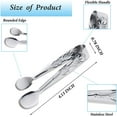 6 Pack 4 Inch Mini Serving Tongs, Silver Rose Stainless Steel Tongs ...