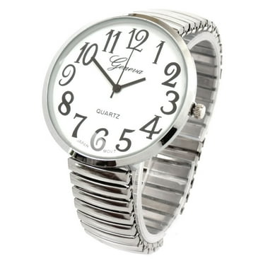 Gold Metal Crystal Band Large Face Women's Bangle Cuff Watch - Walmart.com