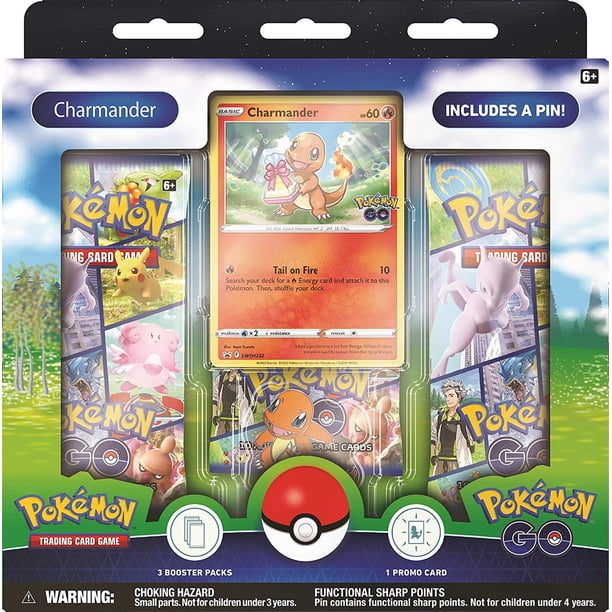 Pokemon GO Charmander Pin Collection Box (3 Booster Packs, 1 Promo Card ...
