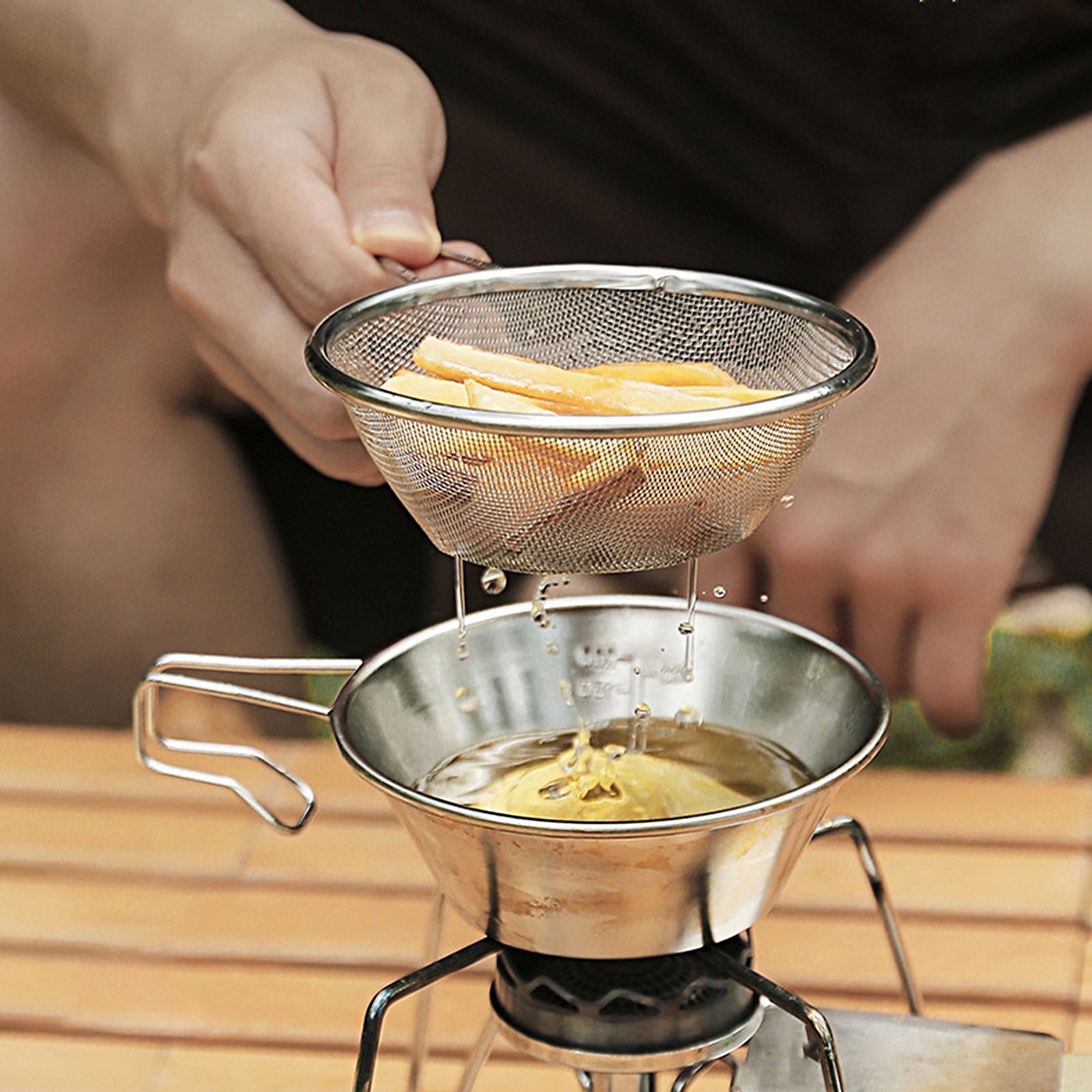 Washranp Stainless Steel Strainer with Handle,Anti-rust Outdoor Tea ...