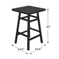 WestinTrends Outdoor 42" Height HDPE Patio Square Bar Table, Black ...