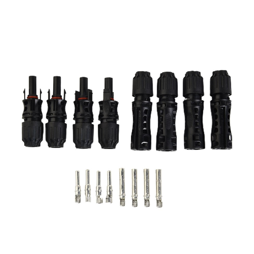 4Pair Coupling Male And Female Plugs Contact Cable PV Solar connectorC ...