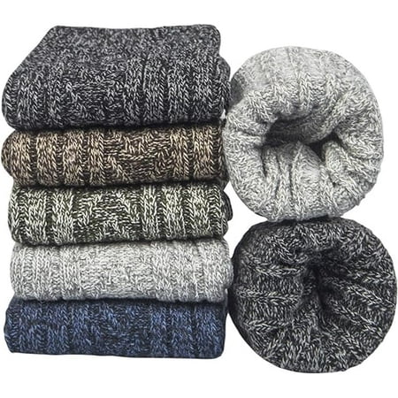 5 Colors Merino Wool Socks for Men Winter Soft Warm Socks Thick Knit ...