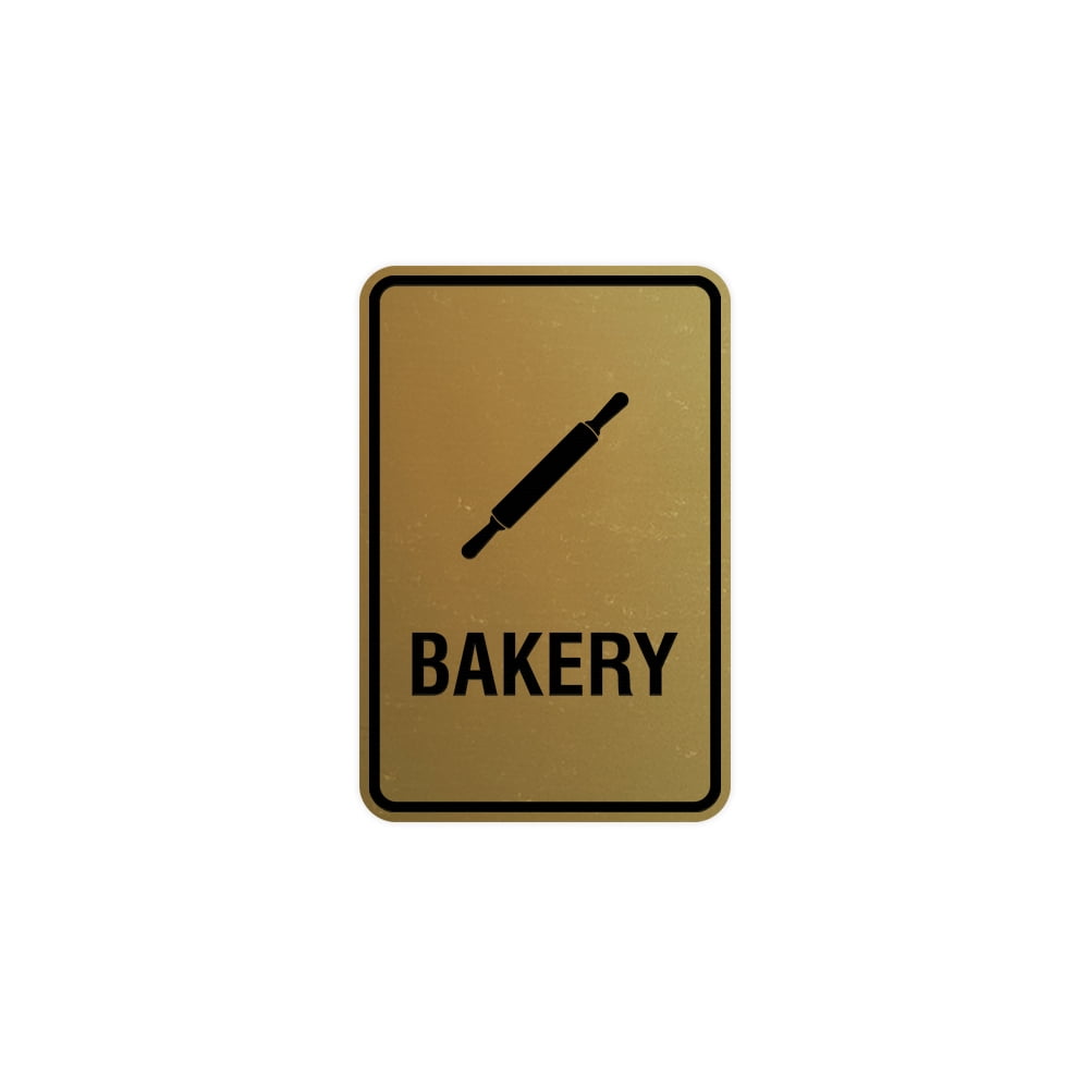 Portrait Round Bakery Sign (Brushed Gold) - Large 6" x 8" - Walmart.com