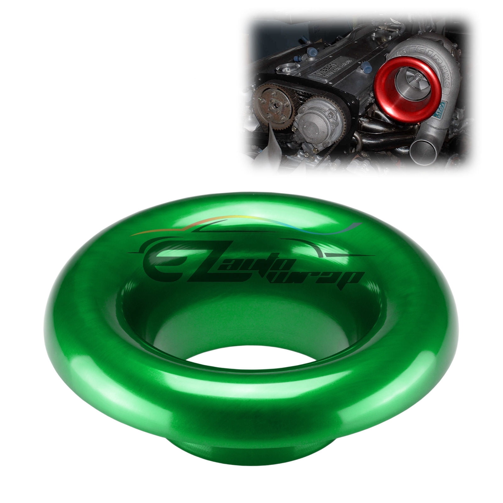 Green Short Ram Air Intake Turbo Horn Aluminum Velocity Stack Silicone ...