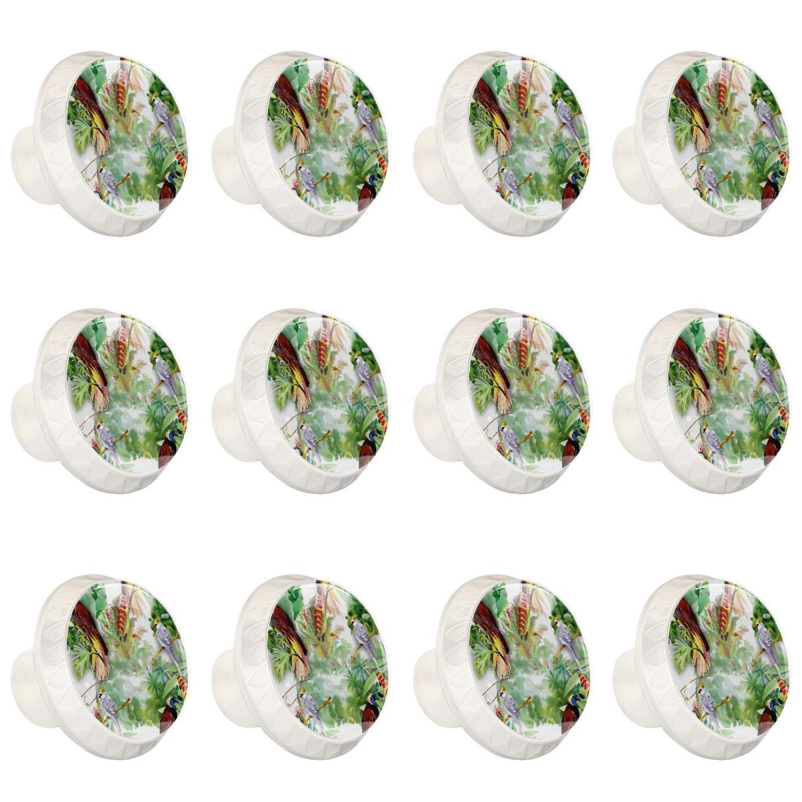 12 Pcs Wild Birds Flowers Knobs for Kitchen Cabinet Cupboard Dresser ...