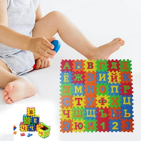 ruzhgo EVA Foam Floor Play Mat Russian Alphabet Mini Thicken Carpet for ...