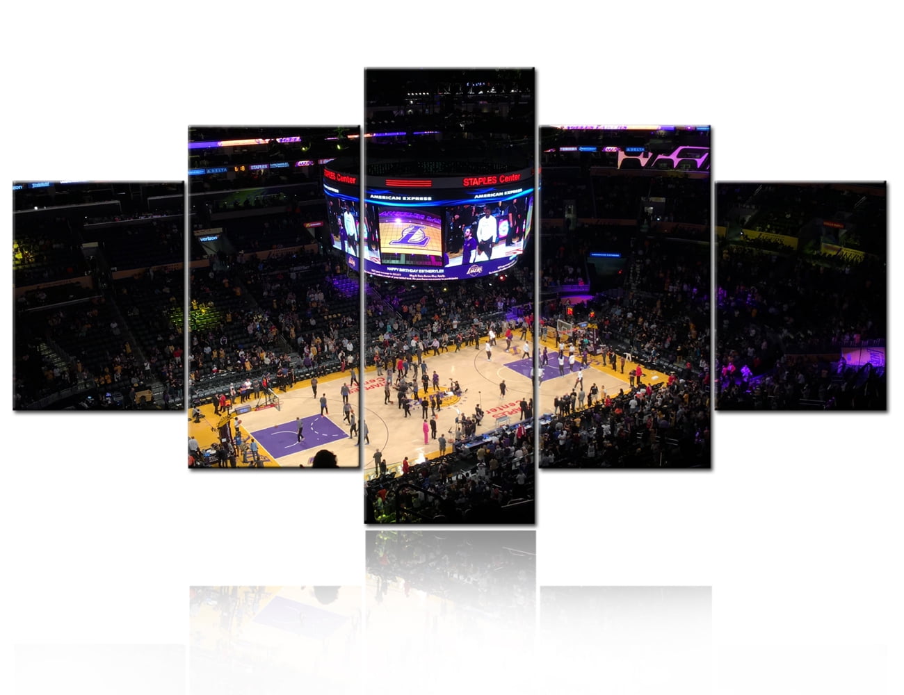 TISHIRON 5PCS Framed Canvas Wall Art Set,60"x32" Staples Center Canvas ...