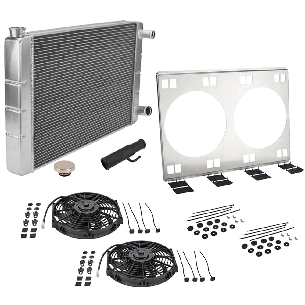 Universal LS Double Pass Radiator Kit, Dual Electric Fans, 31 In ...
