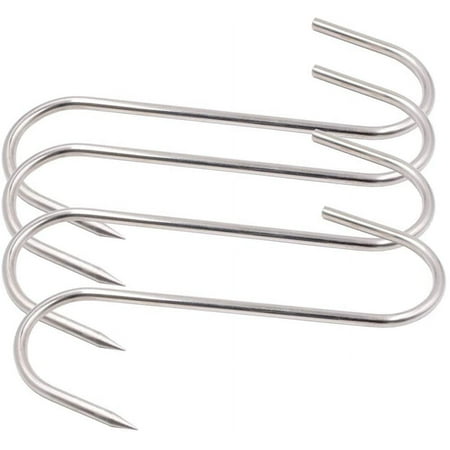 SURJDE 5 Inch Meat Hooks S-Hook Stainless Steel Meat Processing Butcher ...