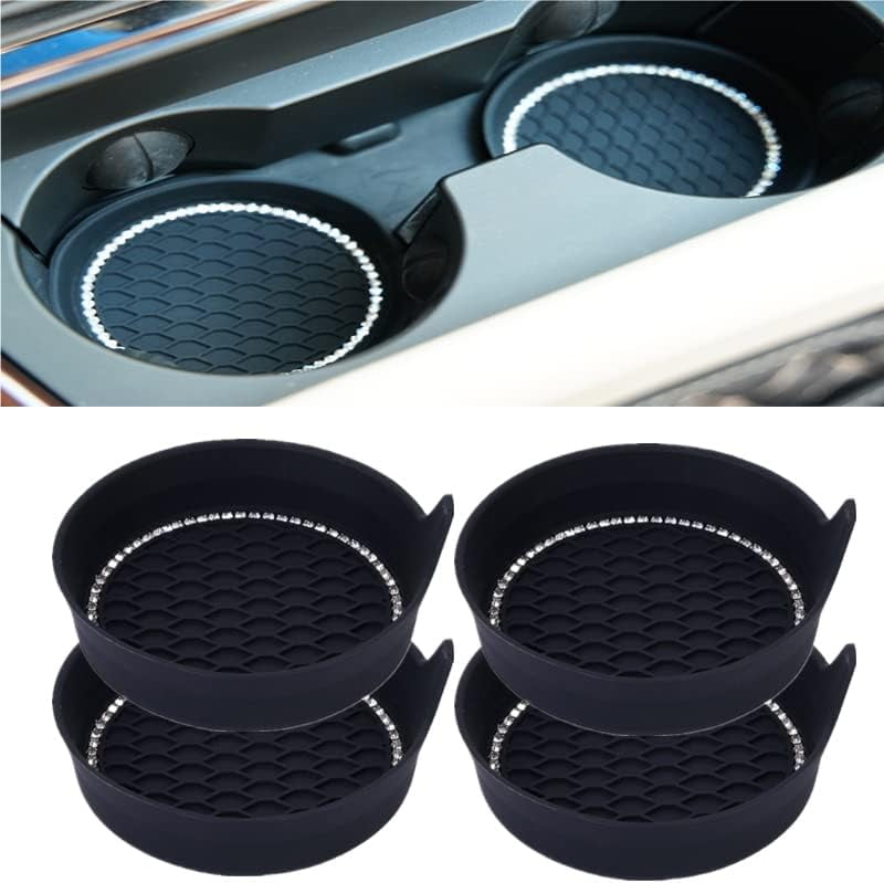 4 Pieces Car Coasters for Cup Holders,Universal Silicone Insulated ...