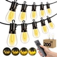 Commercial Grade LED Outdoor String Lights - 50-200FT Dimmable Remote ...